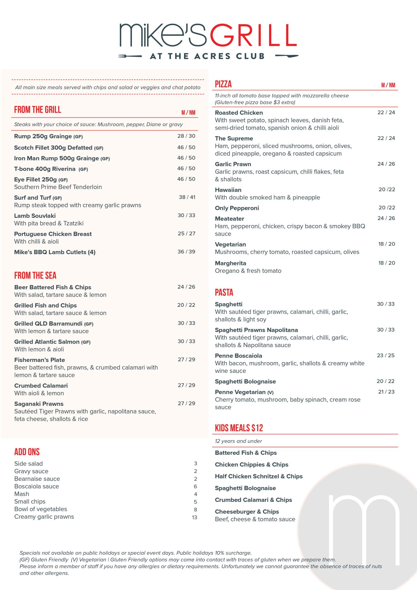 The Acres Club – Mikes Grill